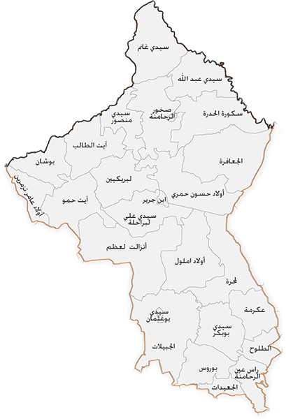 خريطة إقليم الرحامنة – المجلس العلمي المحلي للرحامنة